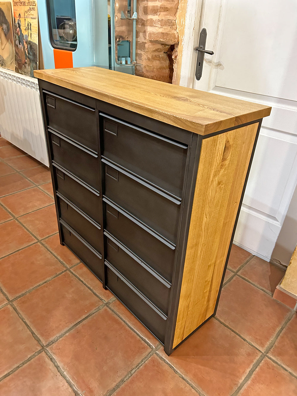 Meuble 10 clapets Roneo 1960 meuble industriel vintage – BROCANTETENDANCE