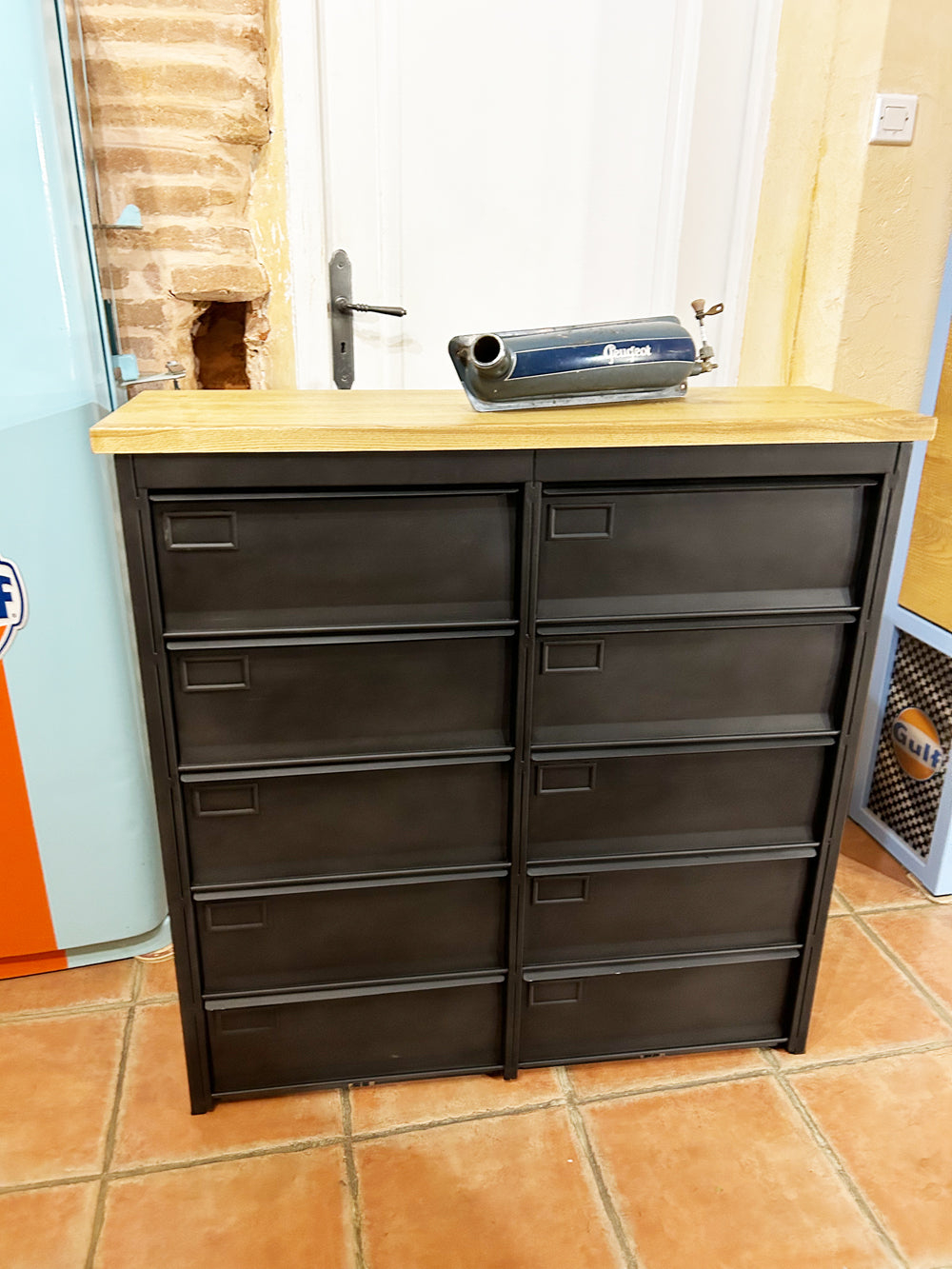 Meuble 10 clapets Roneo 1960 meuble industriel vintage – BROCANTETENDANCE