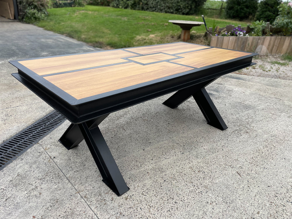 Table cerclage IPN table industrielle sur mesure en bois et métal – BROCANTETENDANCE