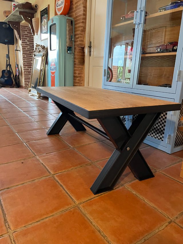 Table basse IPN sur mesure en bois métal fabricant meuble industriel – BROCANTETENDANCE